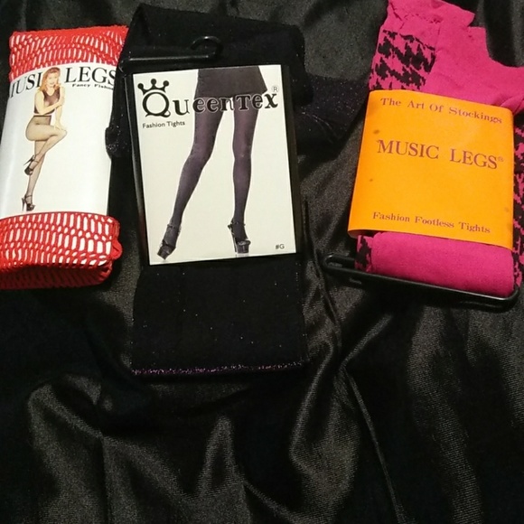 Music Legs | Accessories | 2 Music Legs Queentex Tights Sz41 59 | Poshmark